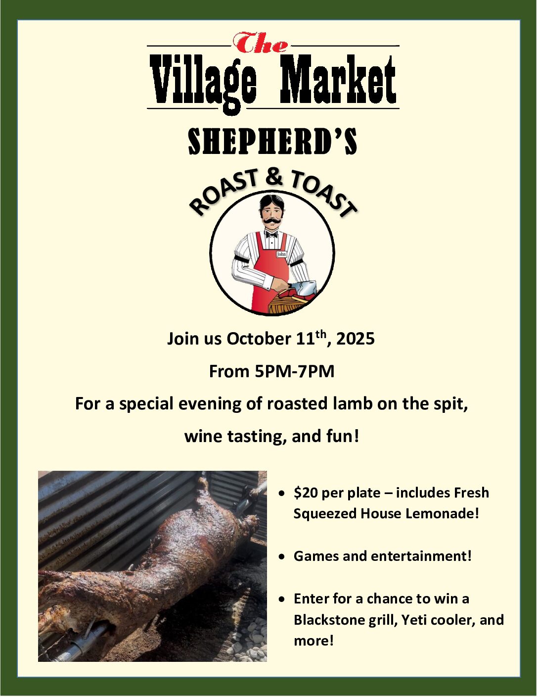 Shepherd's Roast & Toast at The Village Market! - Valley Chamber